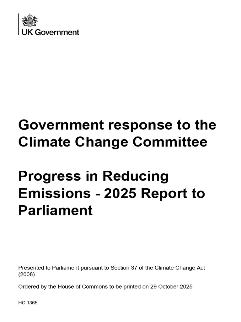 Climate Change Committee Progress Report 2025 Government Response | PDF ...