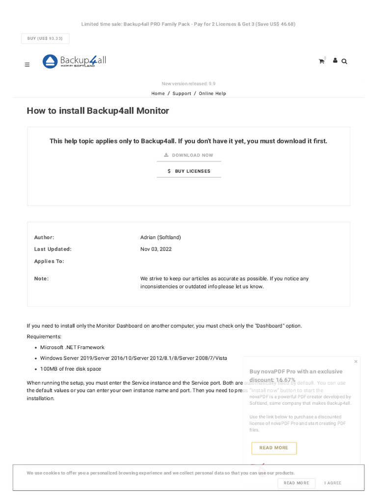 Backup4all PRO Family Pack Sale | PDF | Backup | Http Cookie