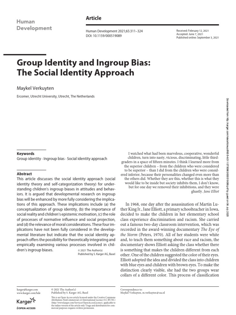 Understanding Ingroup Bias in Children | PDF | Identity (Social Science ...