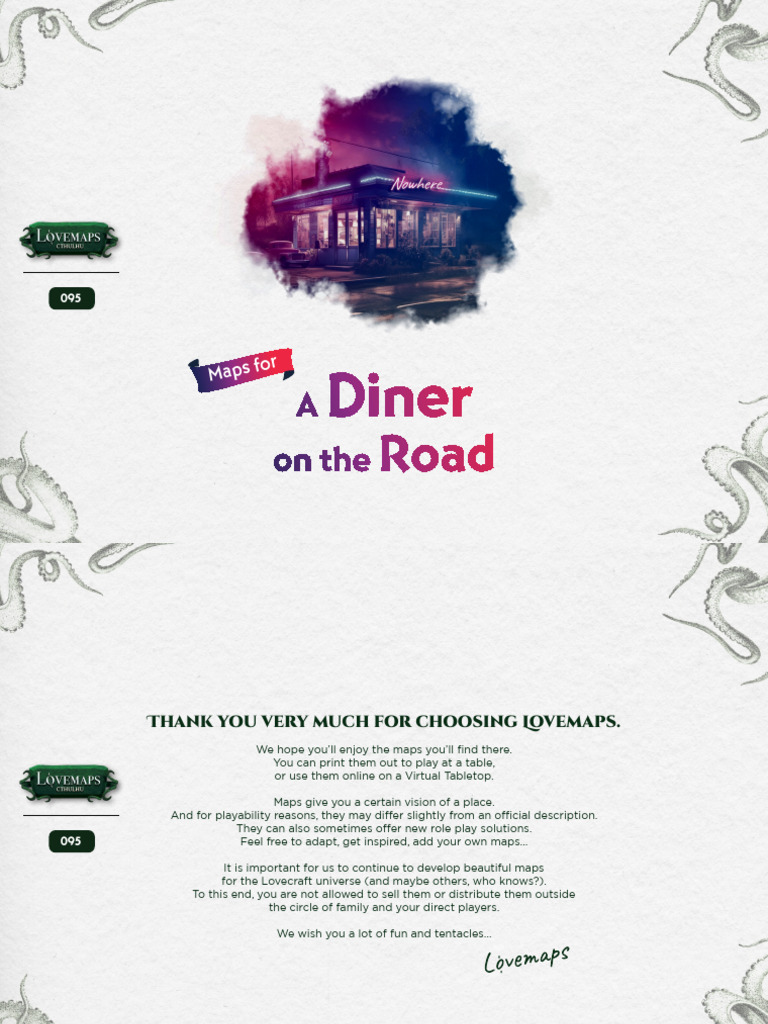 Lovecraft-Inspired Diner Map Pack | PDF
