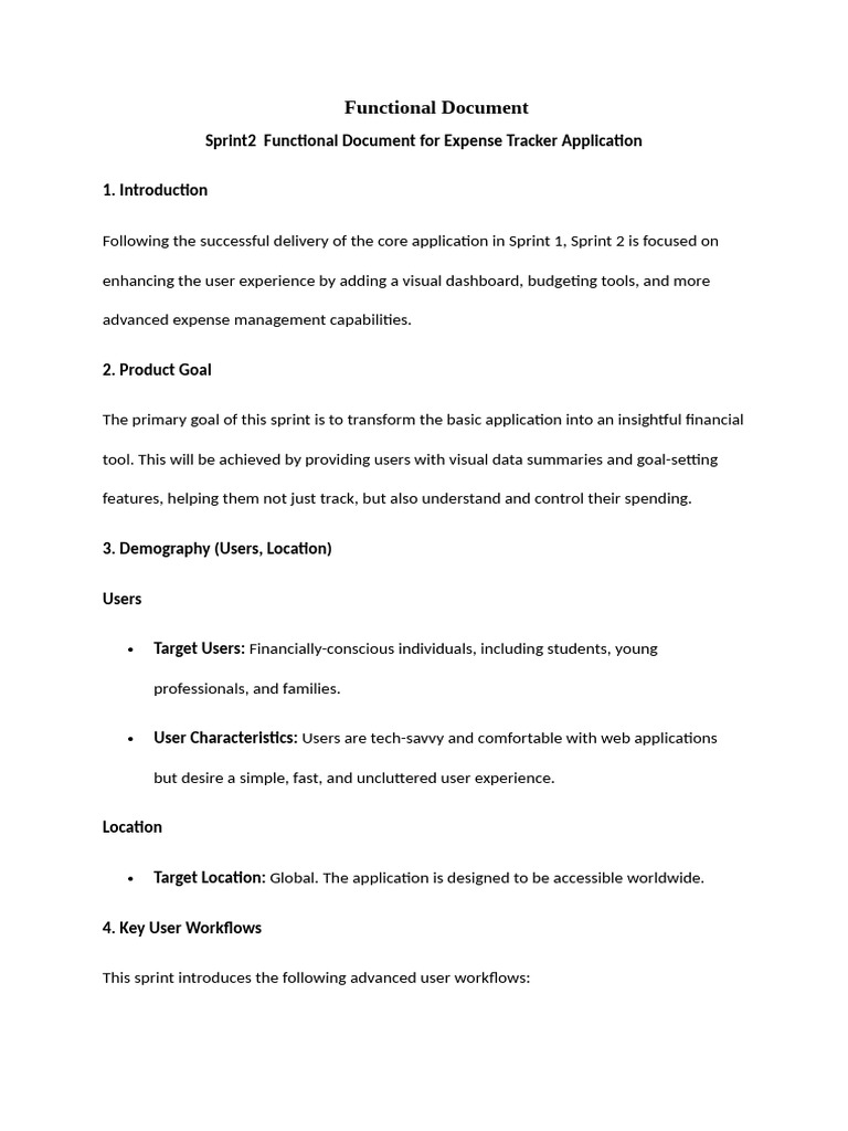 Expense Tracker App Sprint 2 Features | PDF | Information Technology ...