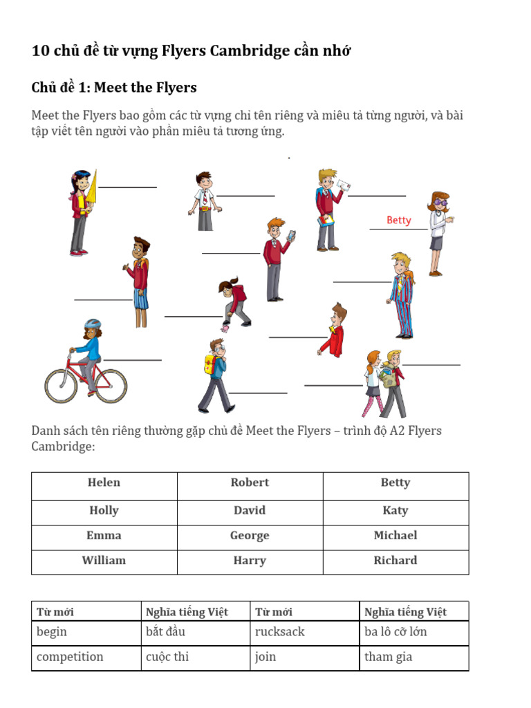 Flyers Words Lists | PDF