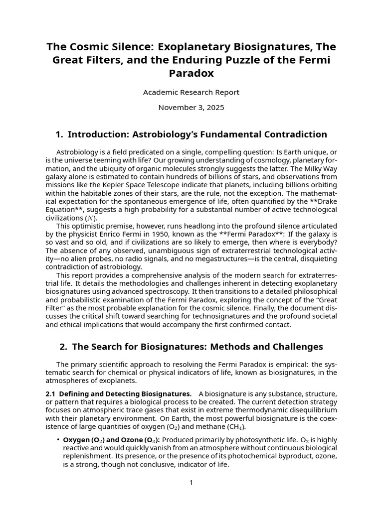 Exoplanetary Biosignatures and The | PDF | Search For Extraterrestrial ...
