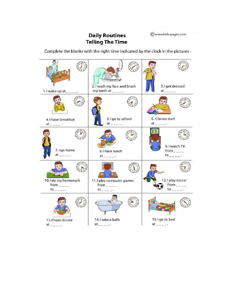 Daily Routines Review | PDF