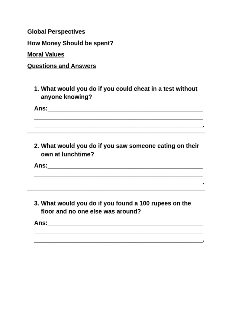 Ethical Dilemmas and Moral Choices | PDF