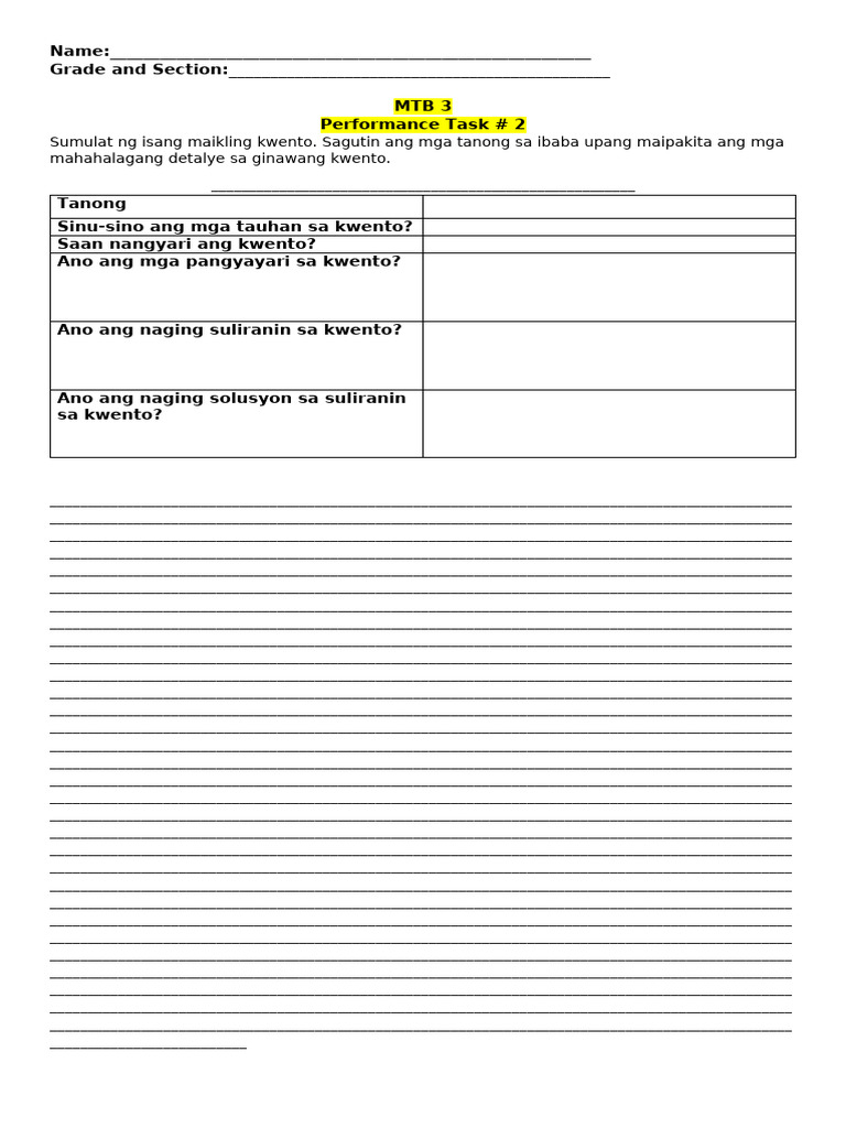 Performance Task #2 Mtb | PDF