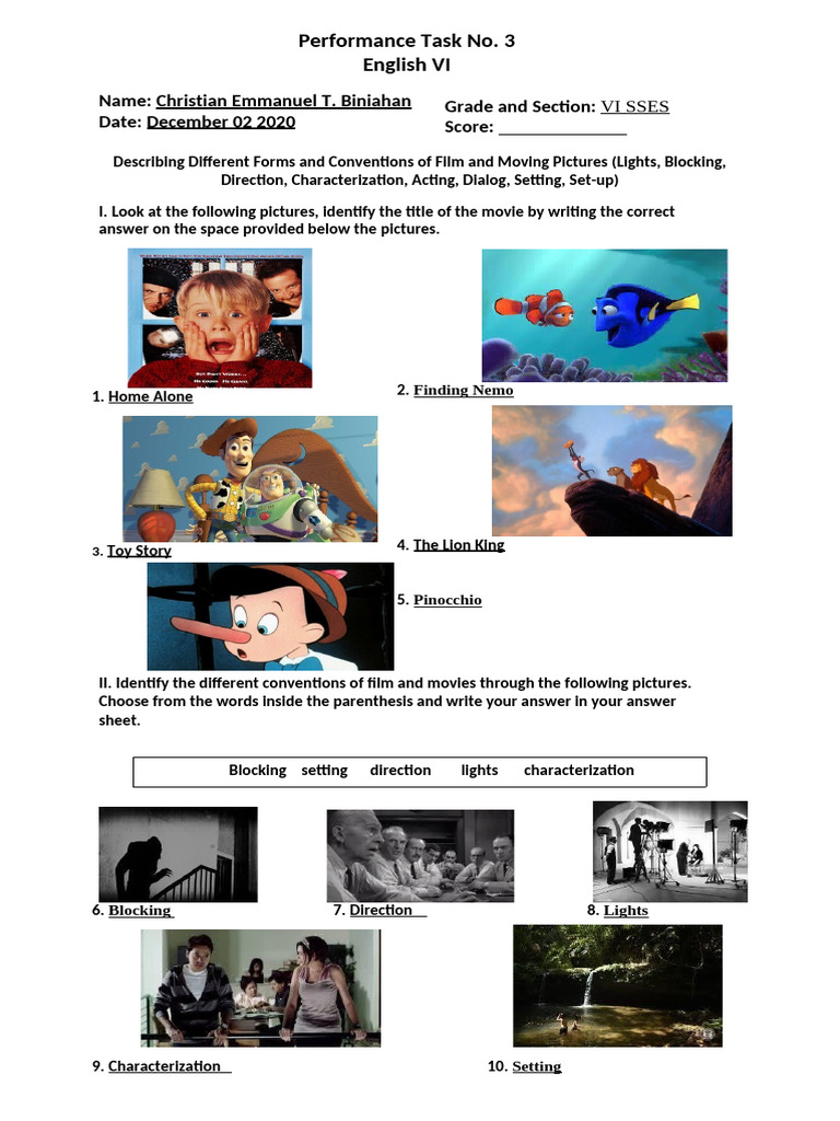 Performance Task No 3 Describing of Films and Conventions Docx (Without ...