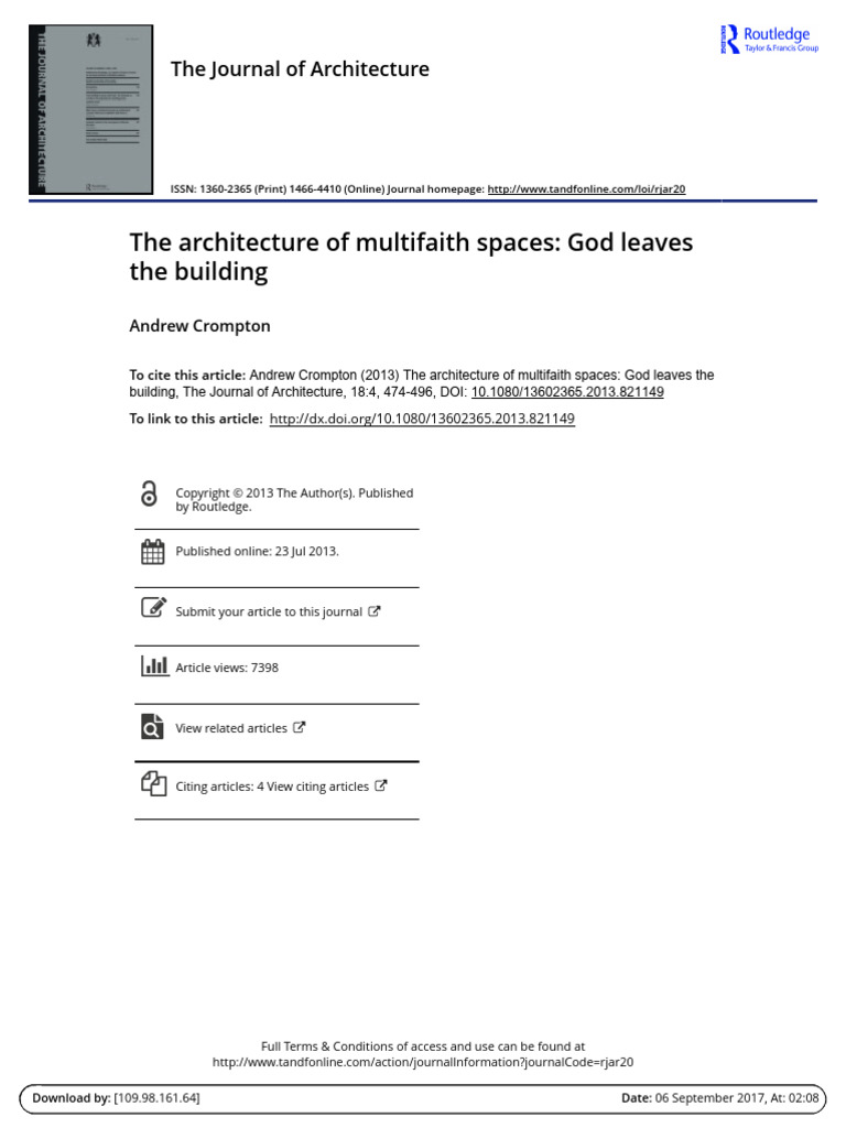 The Architecture of Multifaith Spaces God Leaves the Building | PDF ...