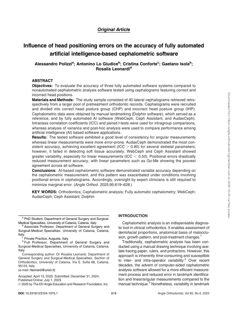 Influence of Head Positioning Errors On The Accuracy of Fully Automated ...