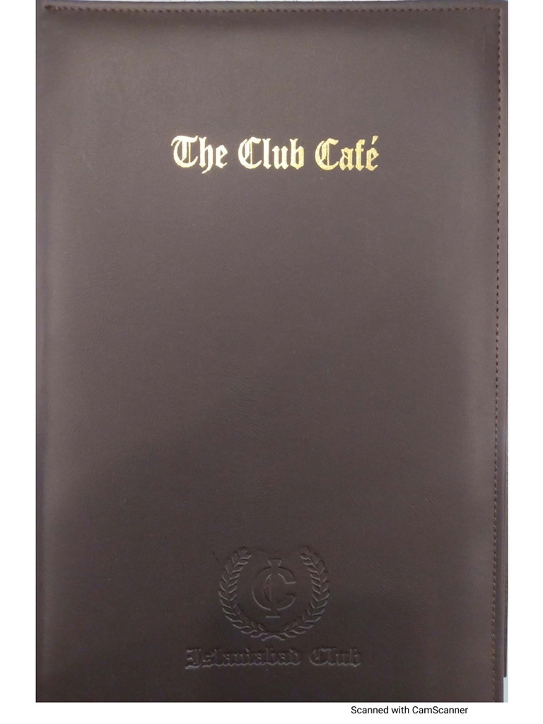 The Club Cafe Menu | PDF