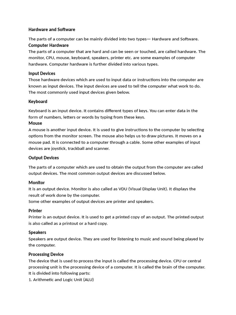 Chapter 2 Hardware and Software | PDF | Computer Data Storage | Computer Hardware