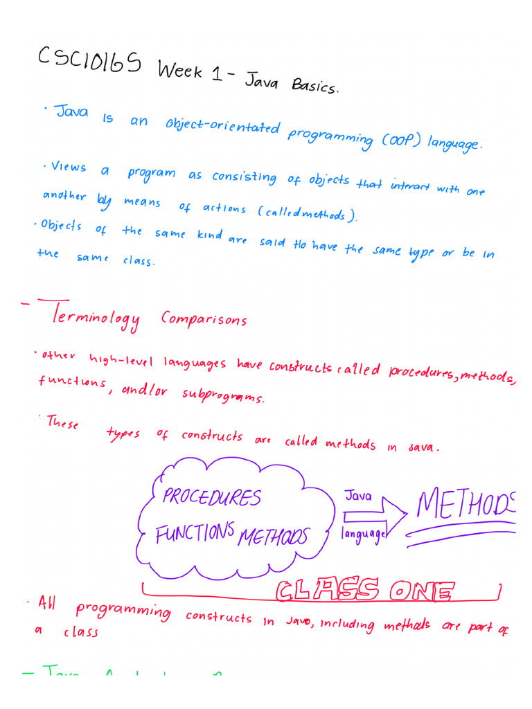 CSC10165 Week 1 - Java Basics. | PDF