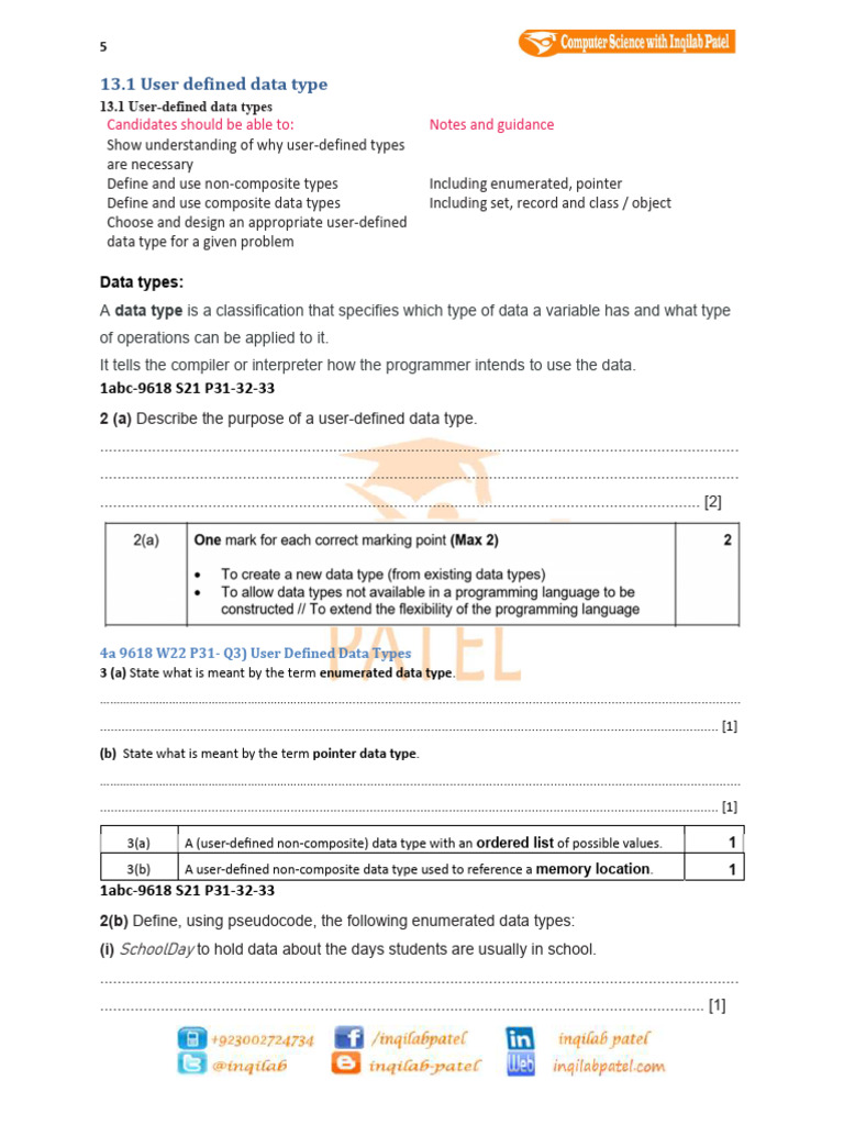 A2 Quick Revision of Data Representation | PDF | Data Type | Pointer (Computer Programming)