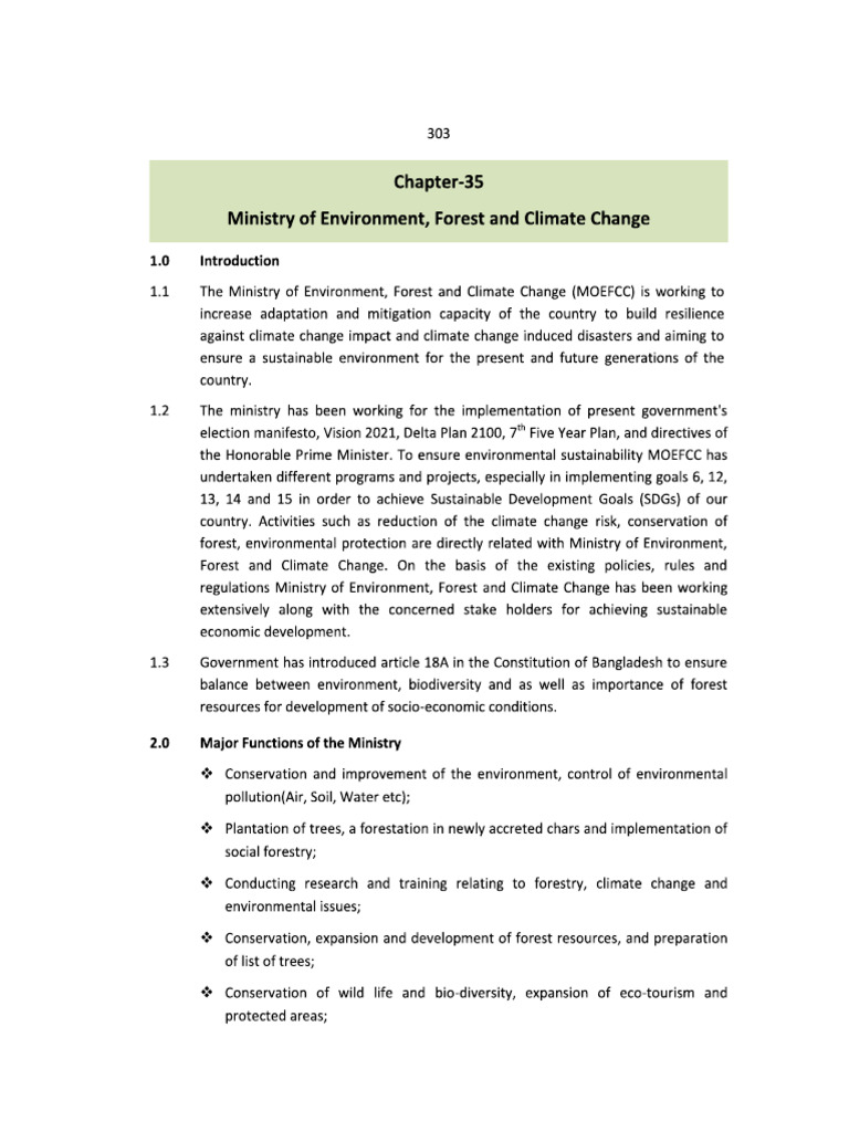 Roles of Moefcc | PDF