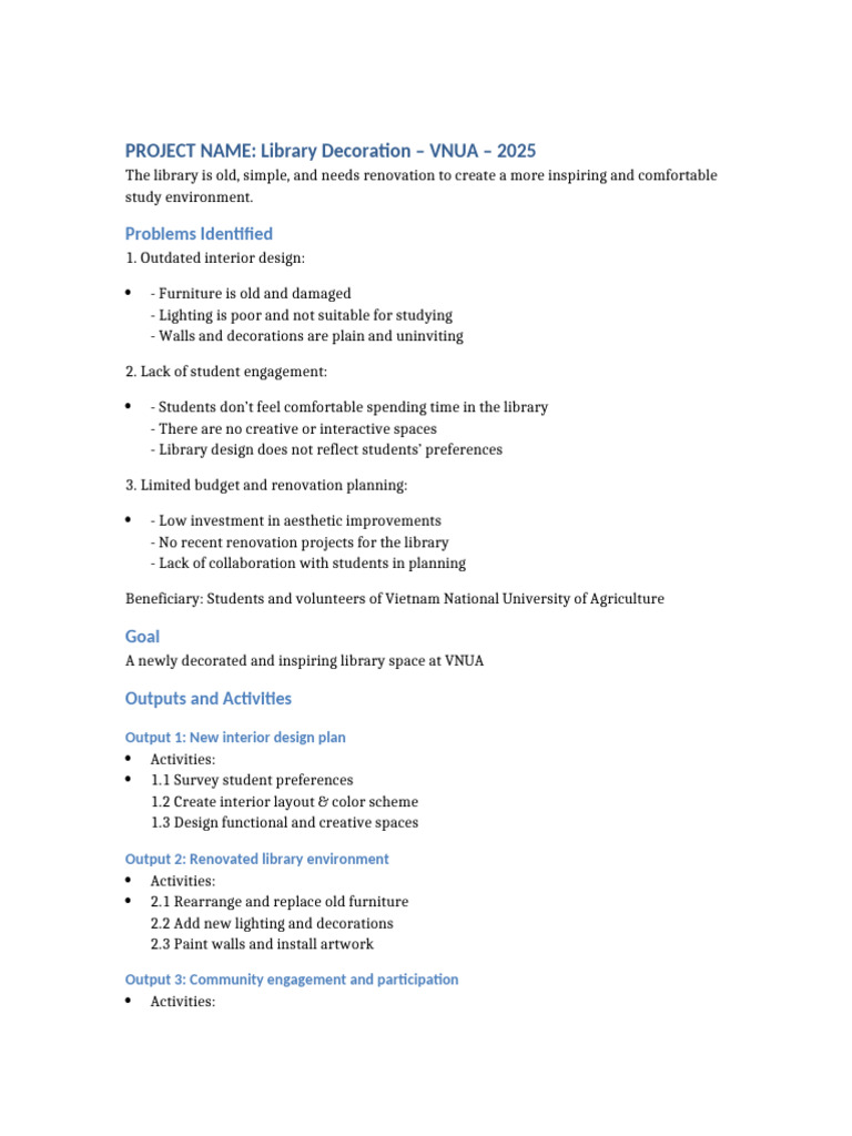 Library Decoration VNUA 2025 | PDF