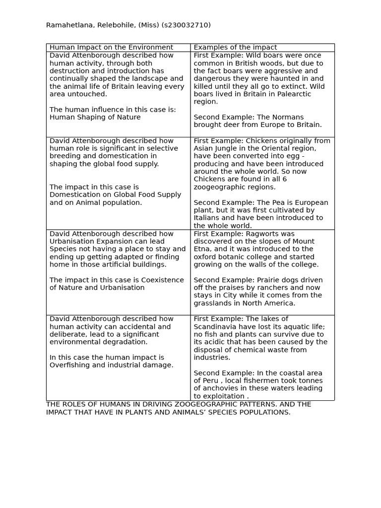 Human Impact On The Environment | PDF | Human Impact On The Environment ...