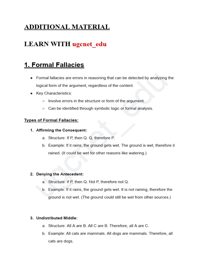 Understanding Formal and Informal Fallacies | PDF | Fallacy | Argument