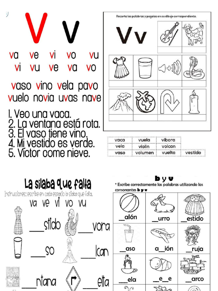 Letra V Actividades | PDF