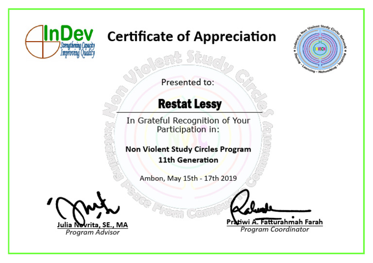E-Certificate Restat Lessy | PDF