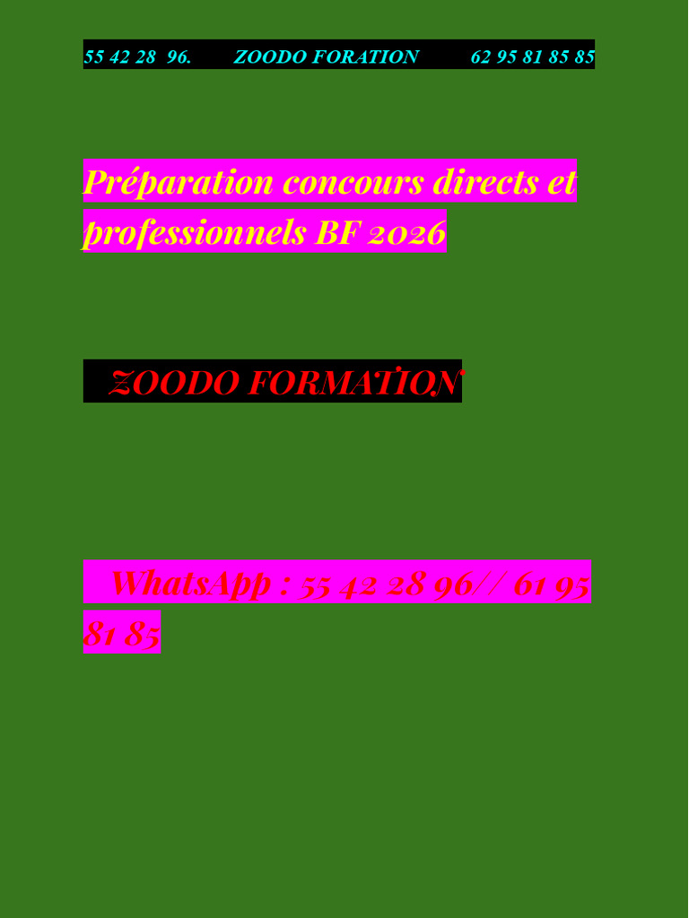 Préparation Concours BF 2026 | PDF