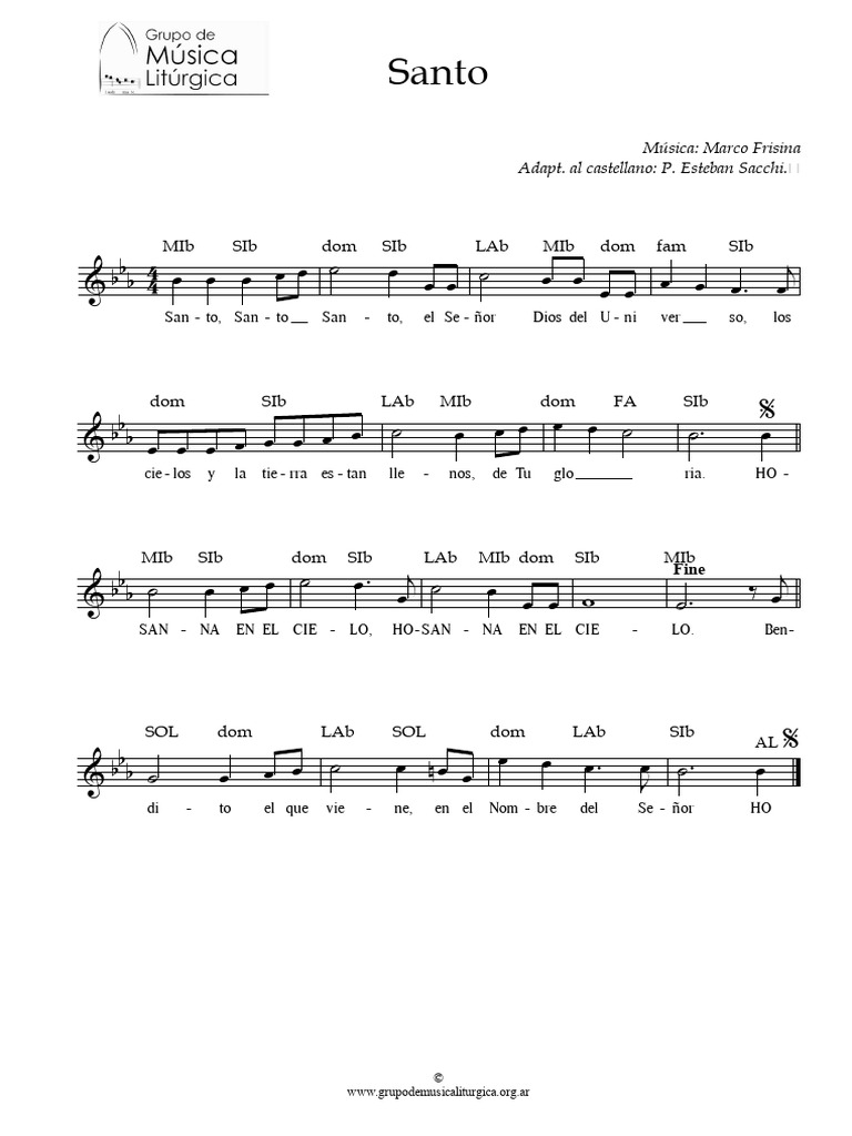 Santo (Frisina) - ACORDES | PDF