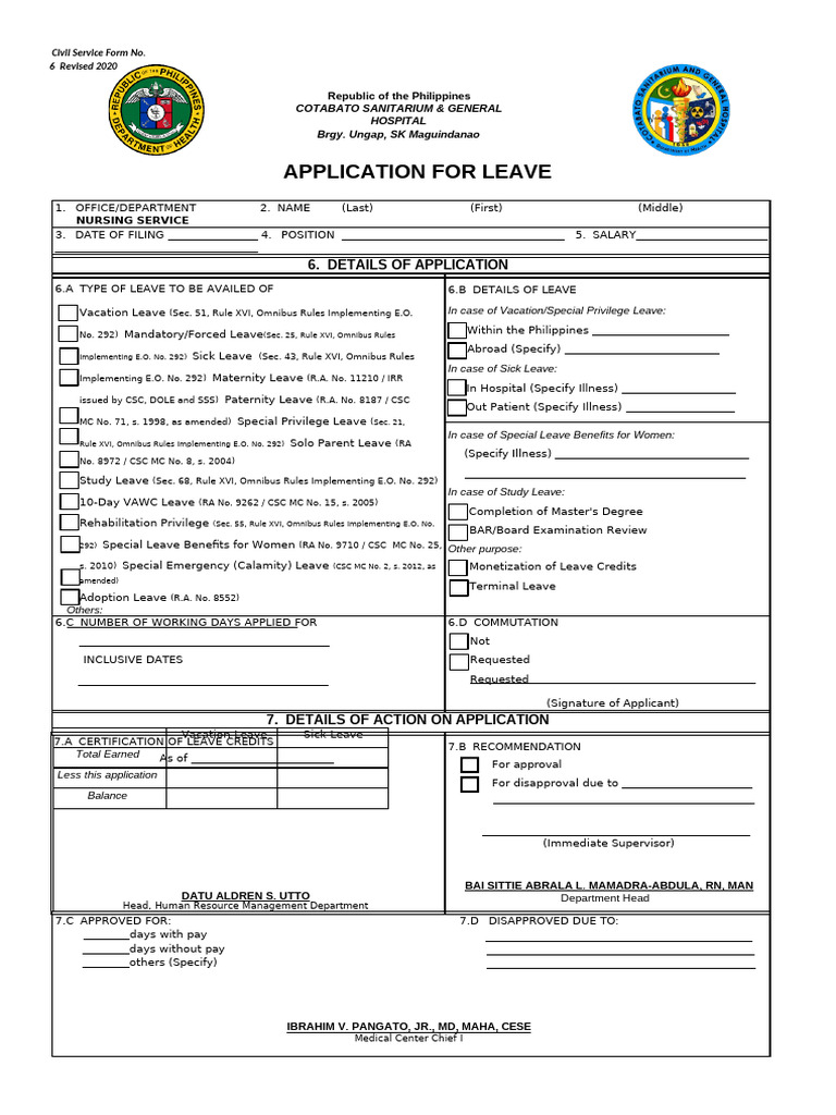 Leave-Form-New 2 | PDF | Social Programs