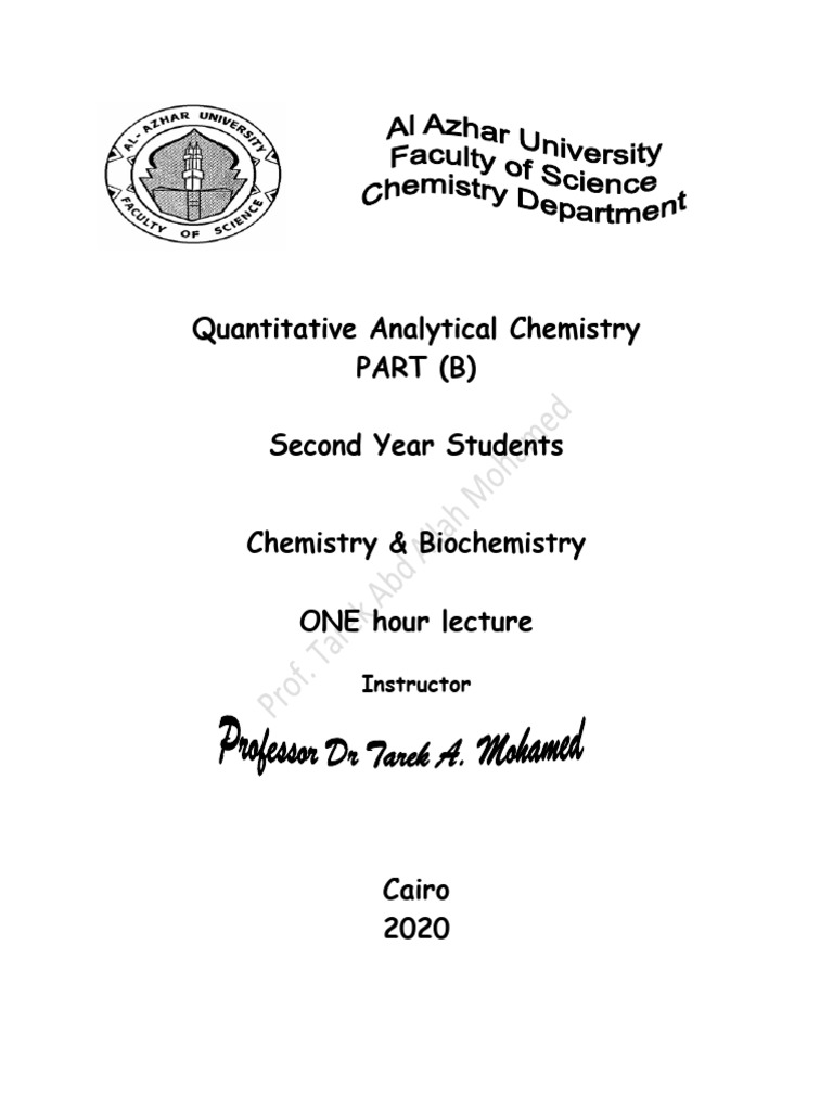 Quantitative Analysis in Chemistry | PDF | Titration | Chemistry