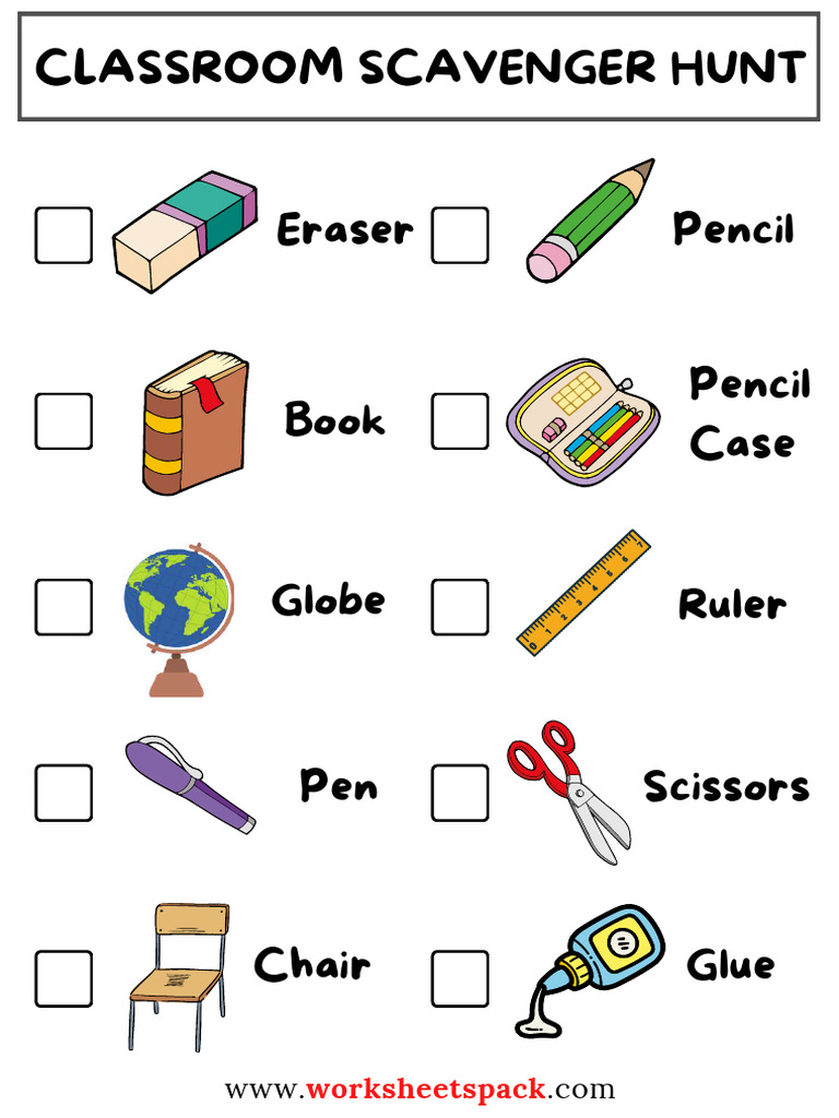 Classroom Scavenger Hunt Ideas | PDF