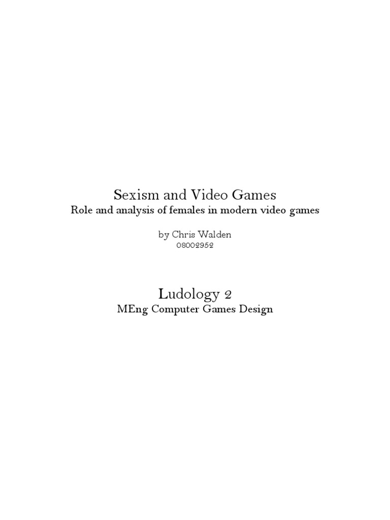 Female Representation in Gaming | PDF | Video Games | Sexism