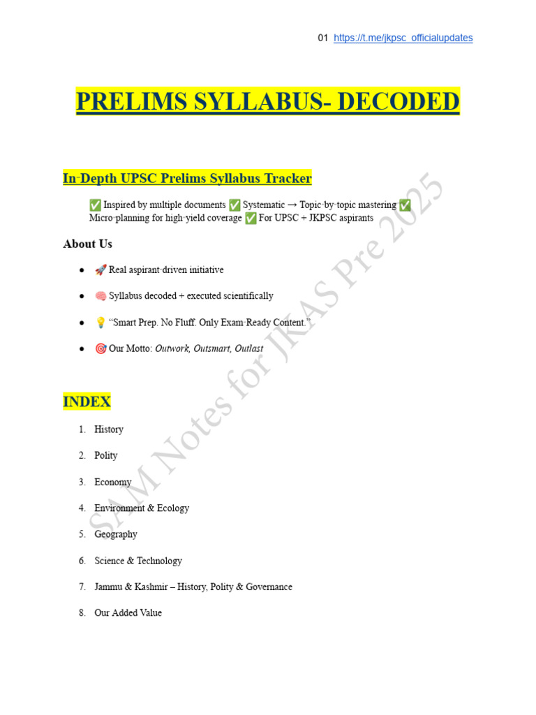 Prelims Syllabus - Decoded | PDF