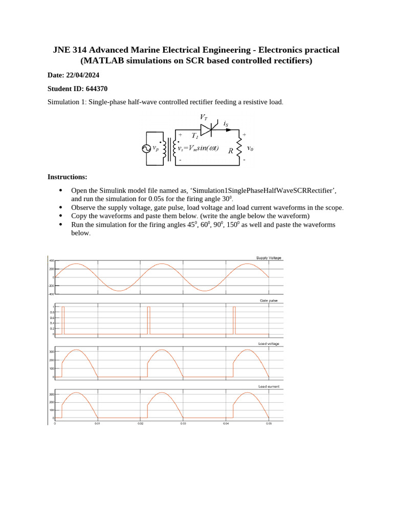 Matlab Simulation 2 Exercise | PDF | Rectifier | Power Engineering
