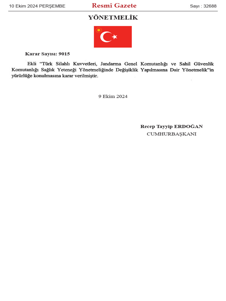 Yönetmelik: Resmî Gazete | PDF