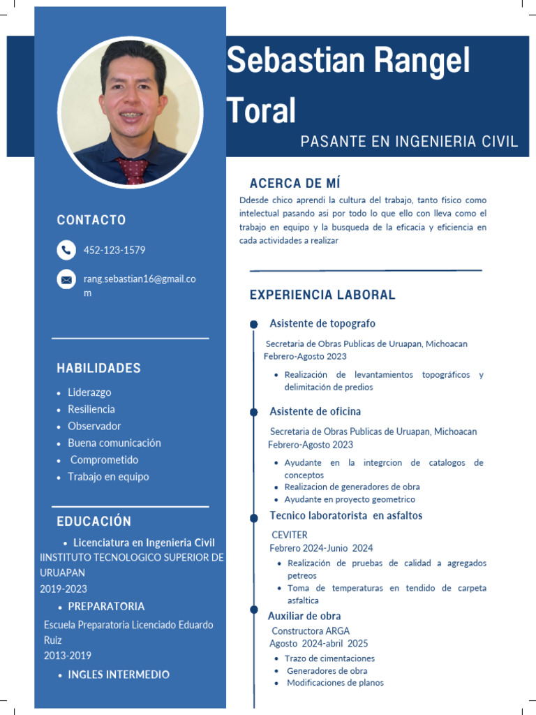 Sebastian Rangel Tora CV | PDF | Ingeniería