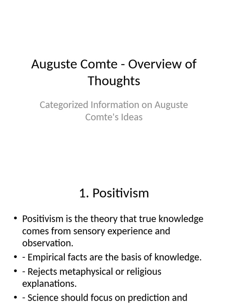 Auguste Comte Presentation | PDF