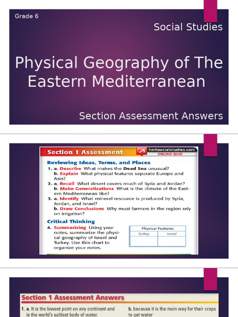 Physical Geography of The Eastern Mediterranean Section Assessment ...