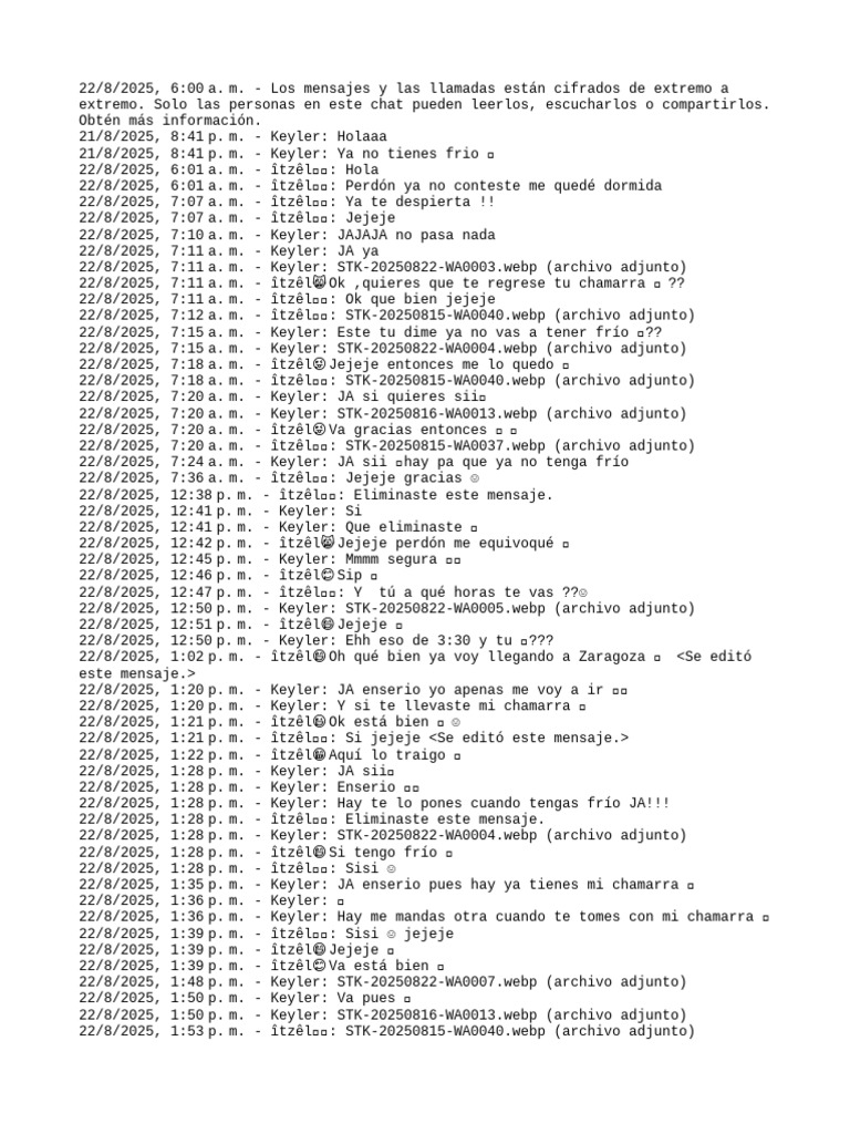 Chat de WhatsApp Con Keyler | PDF