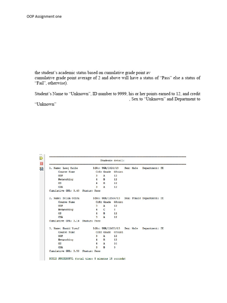 OOP Assignment One | PDF