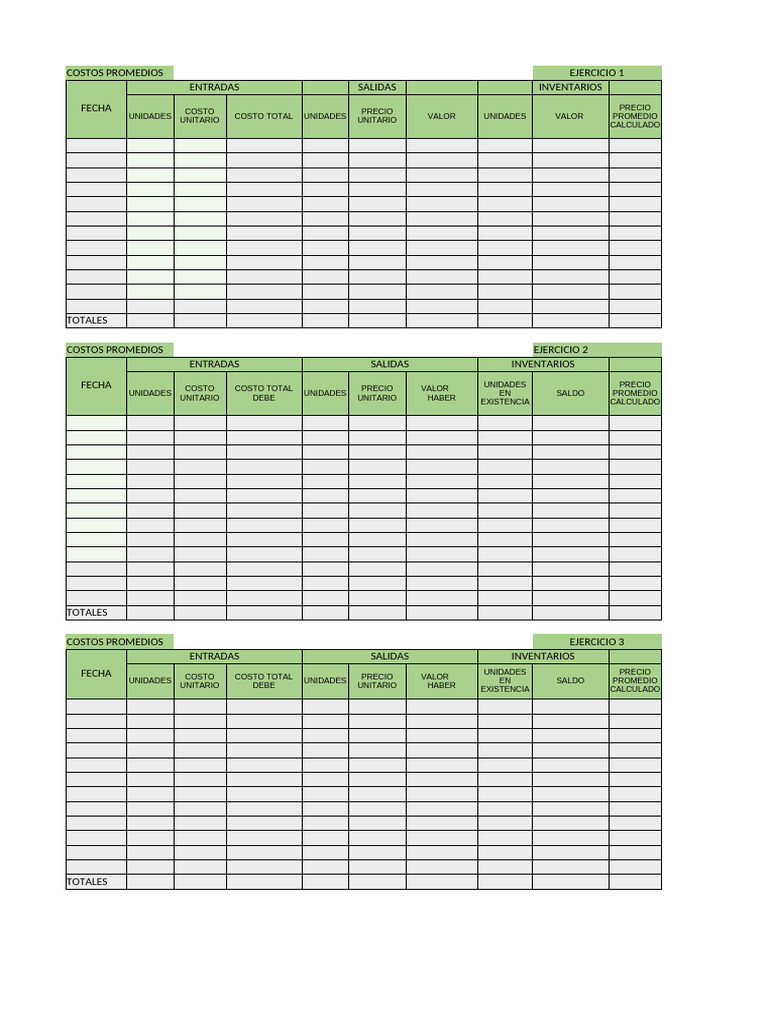 Formato Tarjeta Almacen Peps Ueps Promedio | PDF