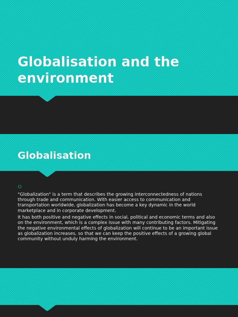 Globalization's Environmental Impact | PDF | Globalization | Resource ...