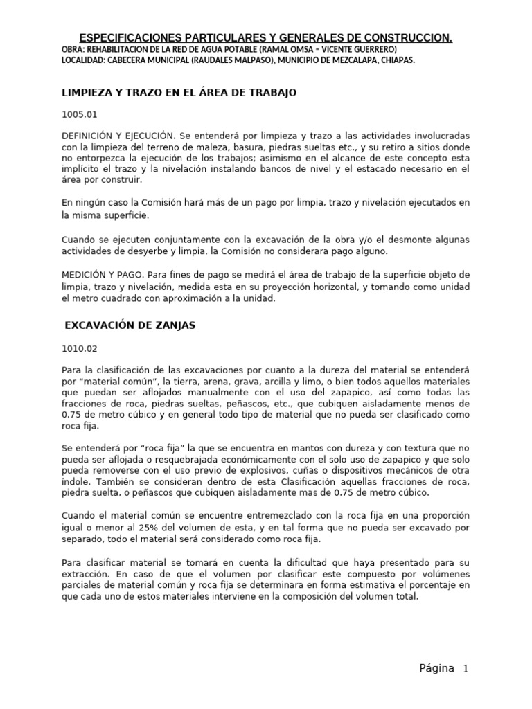 ESPECIFIC PARTICULARES Y GENERALES Cab Mpal Ramal Omsa - Vicente ...
