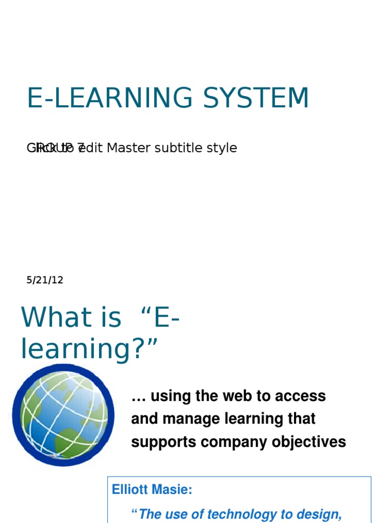 E Learning System | PDF | Educational Technology | Educational Devices