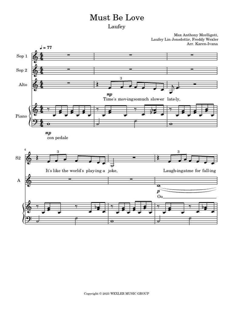 Must Be Love - Sheet Music Arrangement | PDF