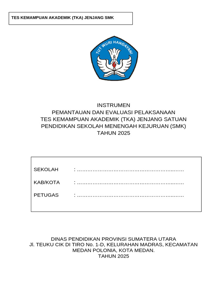 Evaluasi Pelaksanaan TKA SMK 2025 | PDF