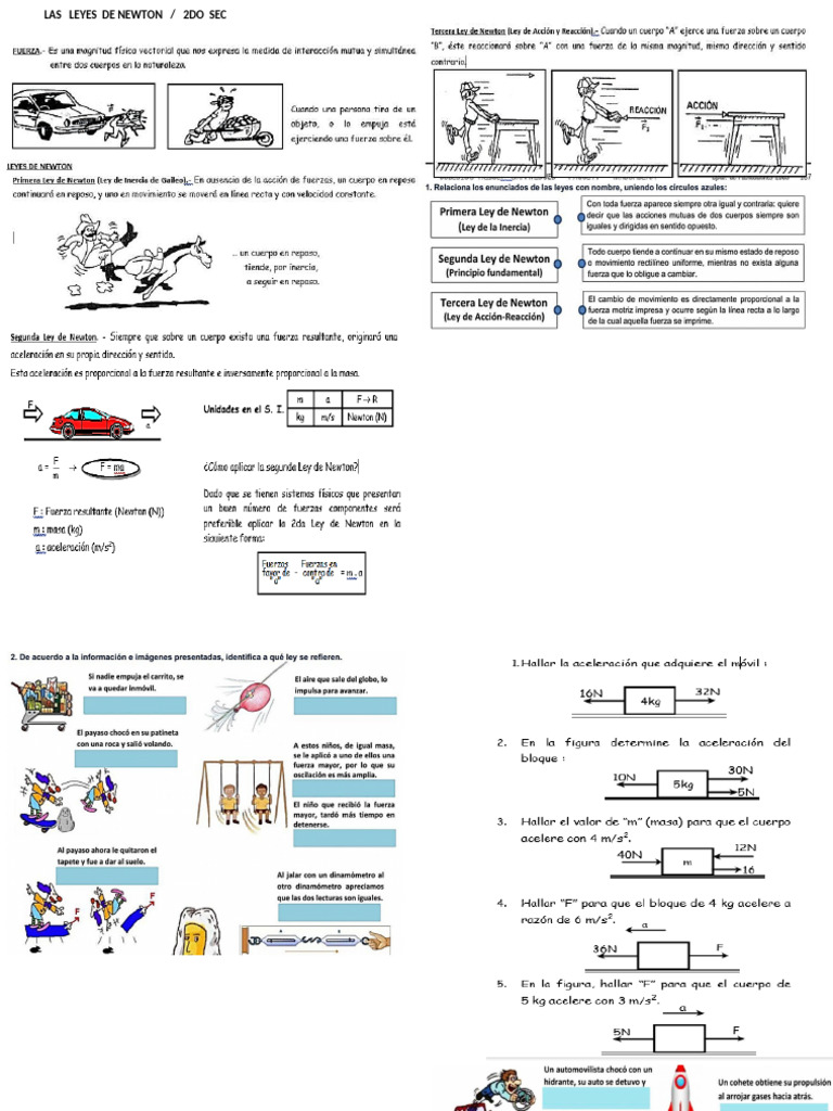 Las Leyes de Newton 2do Sec | PDF