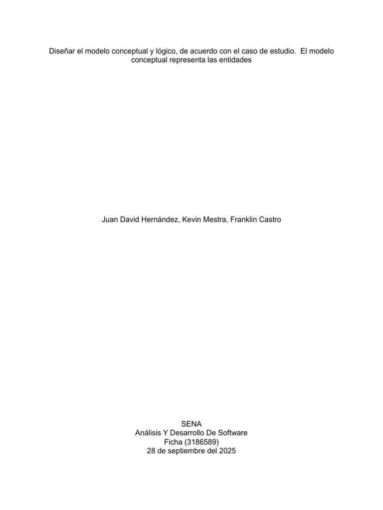 Diseñar el modelo conceptual y lógico | PDF | Bases de datos | Modelo conceptual