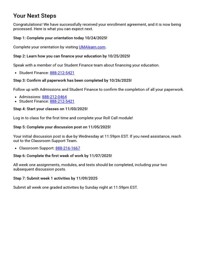 Enrollment Steps and Deadlines Guide | PDF