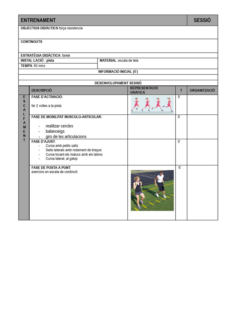 3.1. Plantilla Sessió Per Escriure A Ma Els Alumnes | PDF