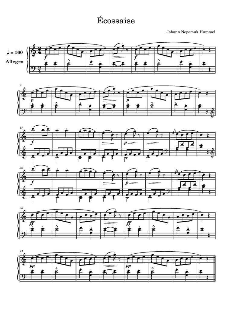 Ecossaise Johann Nepomuk Hummel | PDF