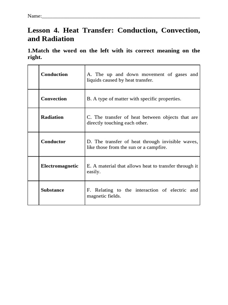 Lesson 4. Heat Transfer - Conduction, Convection, and Radiation | PDF ...