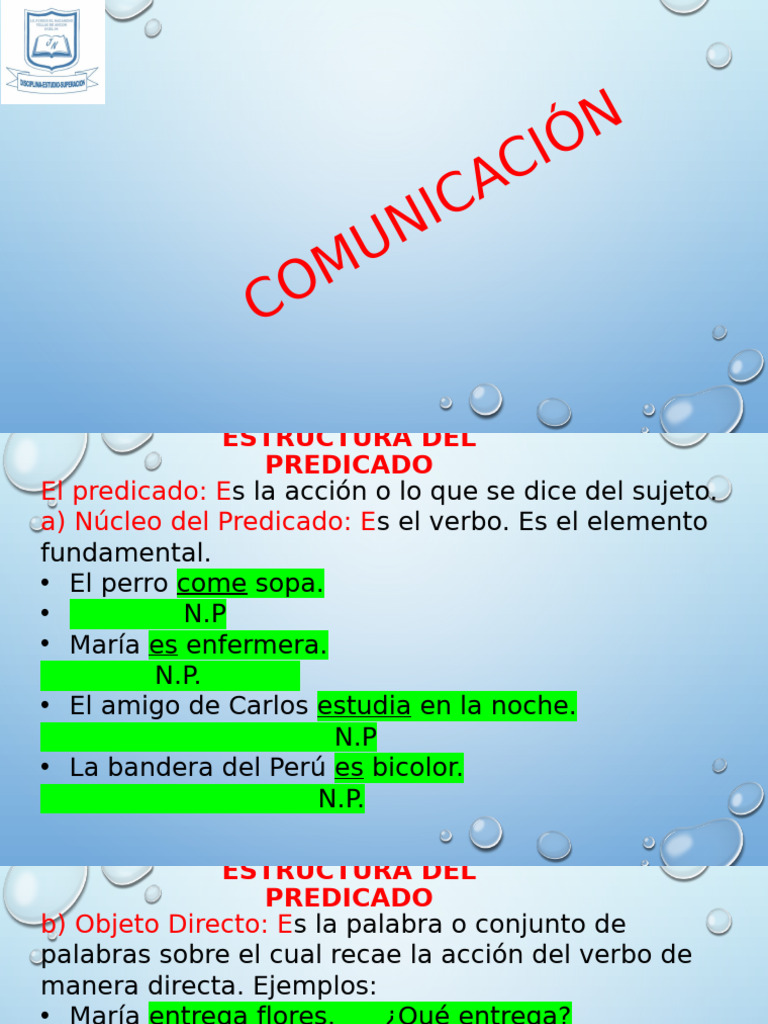Estructura del Predicado en Gramática | PDF